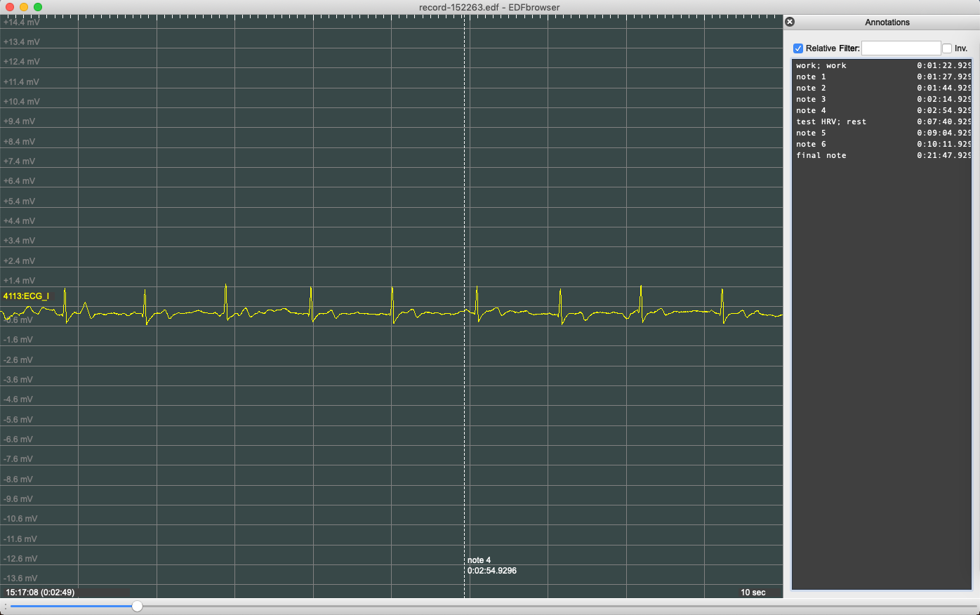 Adding annotation with the Hexoskin App